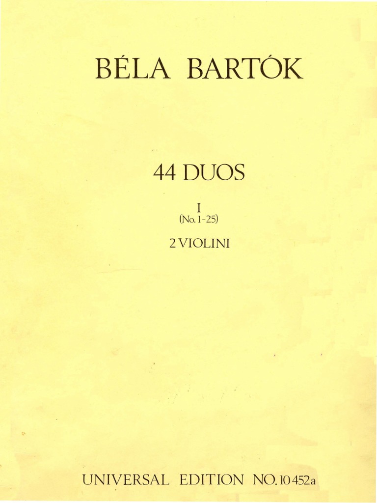 Bartok Violin Duets Part I-2 | PDF | Concerto | Musicology