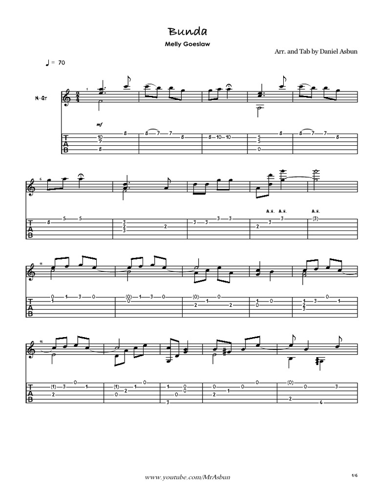 Chord and Tab for "Bunda" by Melly Goeslaw | PDF