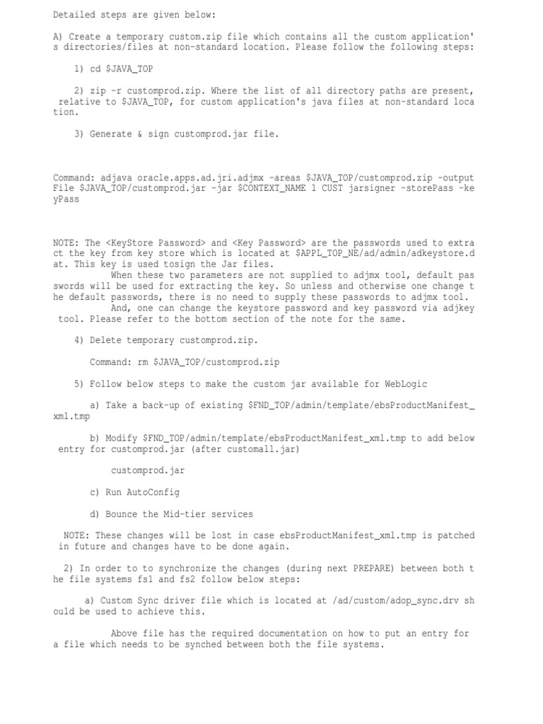 Deployment Steps For R12.2 | PDF | Zip (File Format) | Computer File