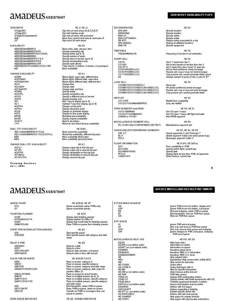 Amadeusassistant-Complete Entries | PDF | Airlines | Service Industries