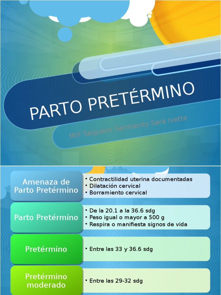 Parto Pretermino | PDF | Parto prematuro | Parto