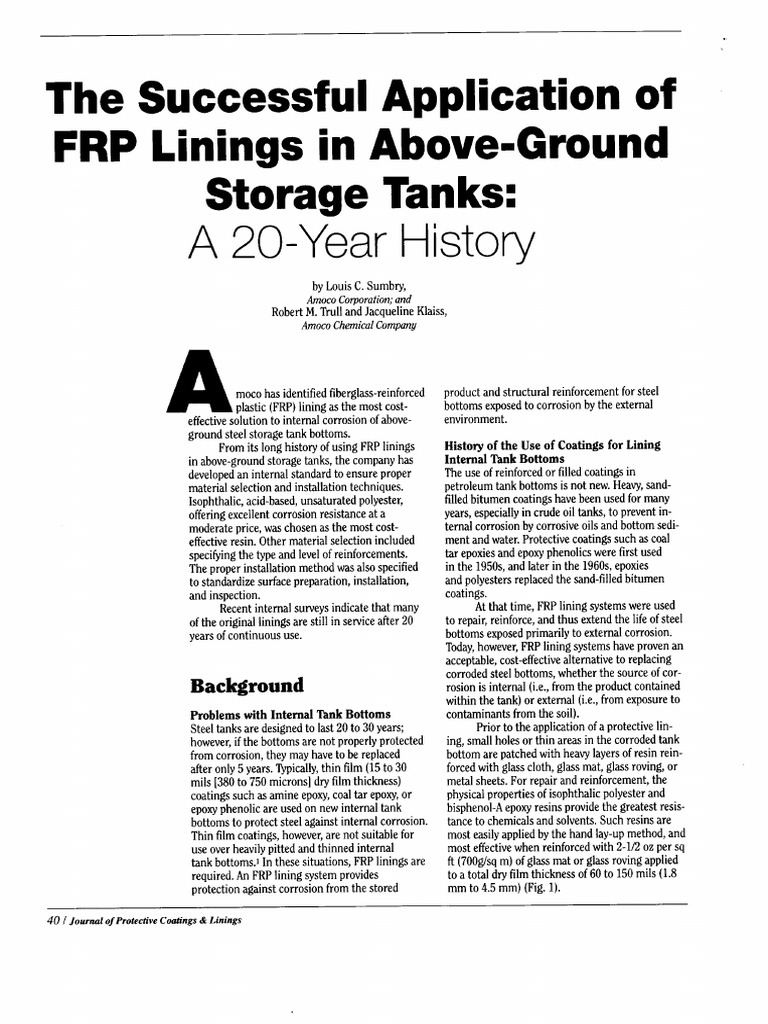 FRP Lining PDF | PDF