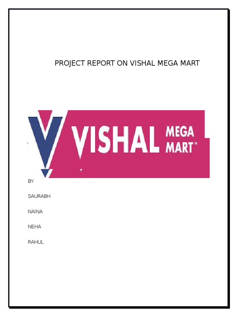 Report On Vishal Mega Mart | PDF | Retail | Employment
