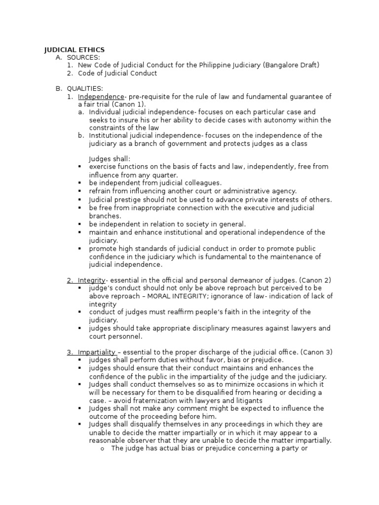 Judicial Ethics Reviewer | PDF | Costs In English Law | Judiciaries