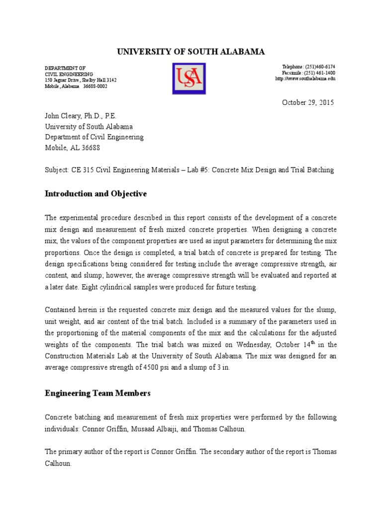 CE315-Group 8-Lab Report 5 - Mix Design and Trial Batching (10!25!2015 ...