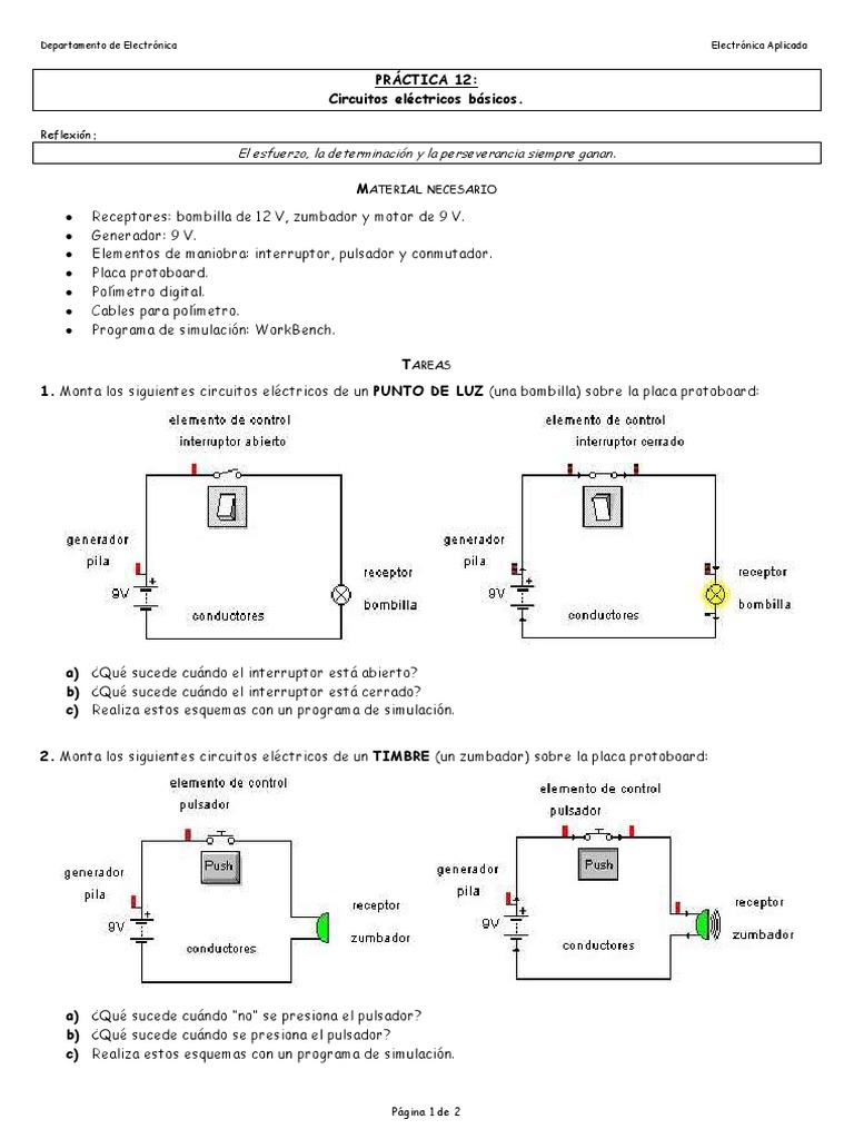 Práctica 12. Circuitos Eléctricos Básicos