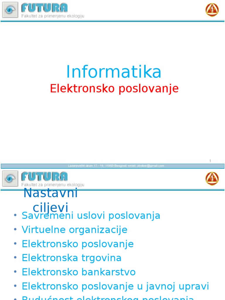 Elektronsko Poslovanje | PDF