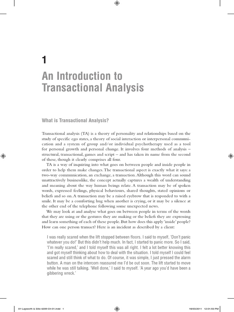 Intro To Transactional Analysis | PDF | Humanistic Psychology | Psychoanalysis