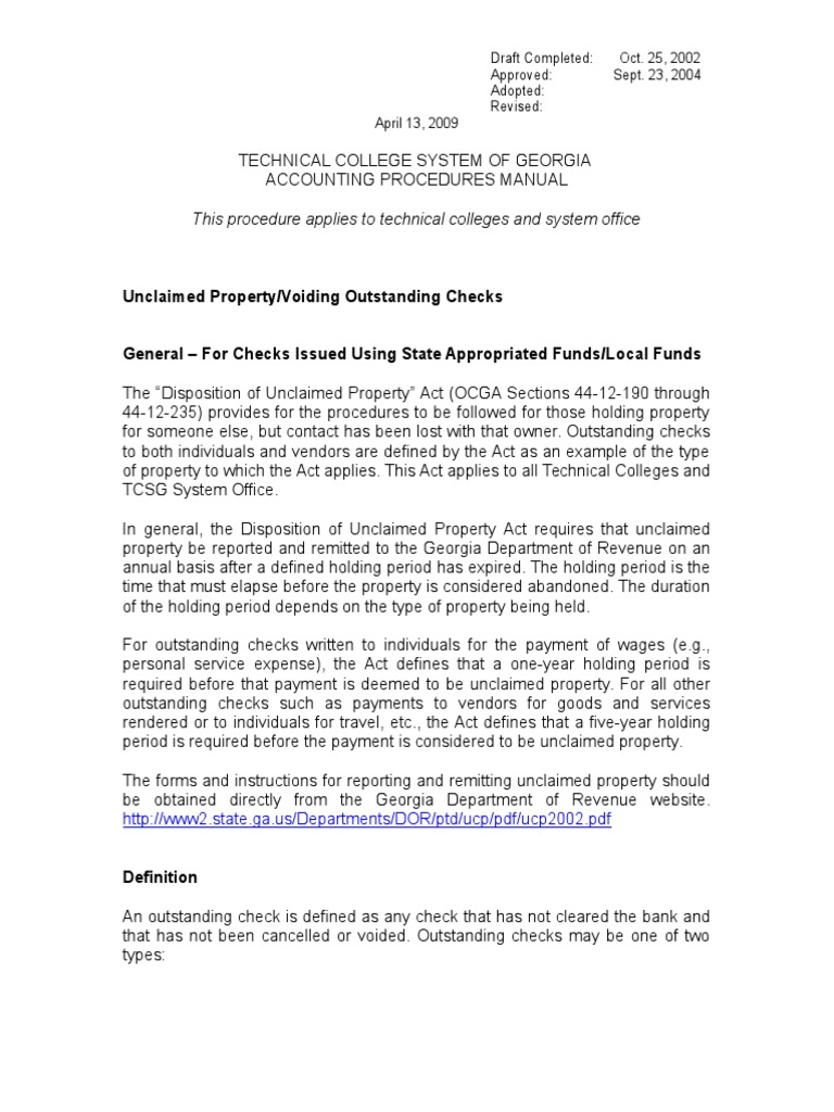 Outstanding checks | Cheque | Debits And Credits