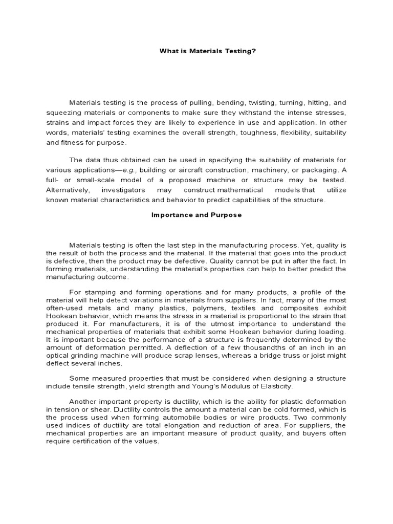 Understanding Materials Testing Basics | PDF | Deformation (Engineering ...