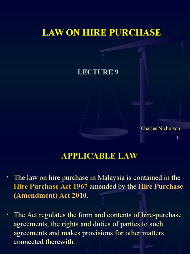 Lecture 9 Hire Purchase Law | PDF | Misrepresentation | Insurance Lecture 9 Hire Purchase Law | PDF | Misrepresentation | Insurance