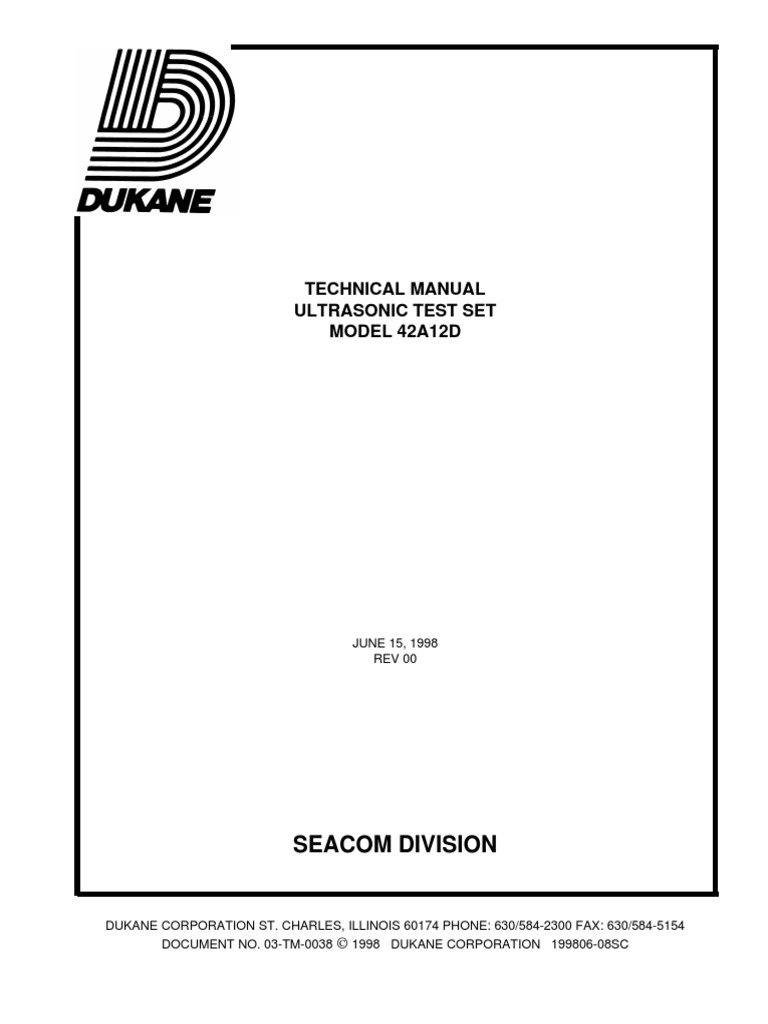 42A12D Ultrasonic Test Set Manual | PDF | Microphone | Amplifier