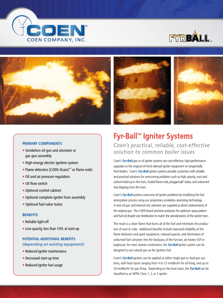 CAMATEC Coen Fyr-BallIgniter | PDF | Fuel Oil | Natural Gas