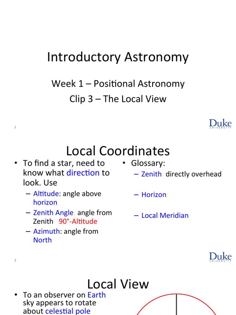 Local Astronomy Navigation Basics | PDF