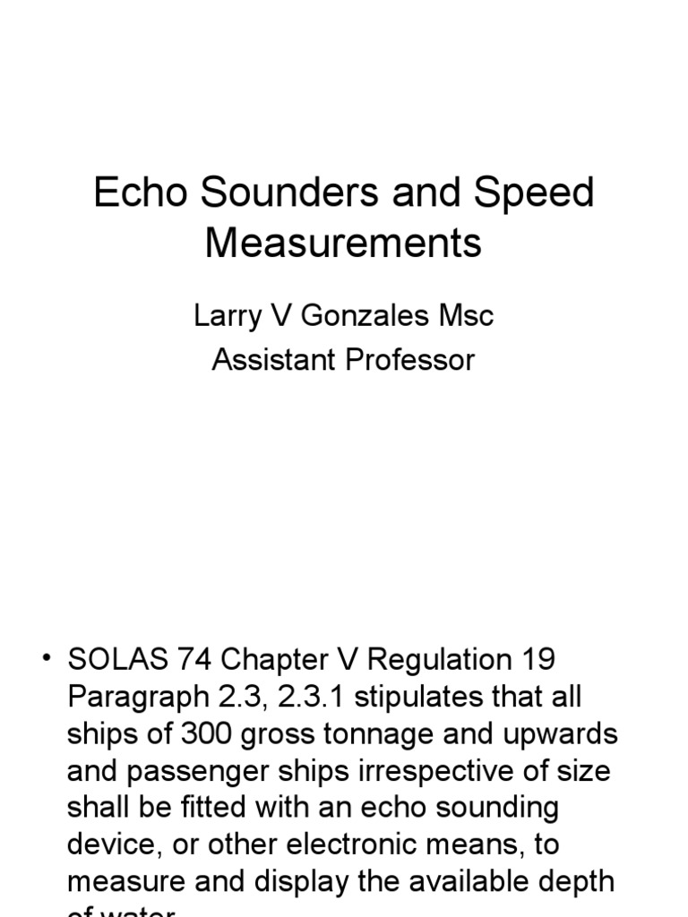 Echo Sounders and Speed Measurements | PDF | Applied And ...