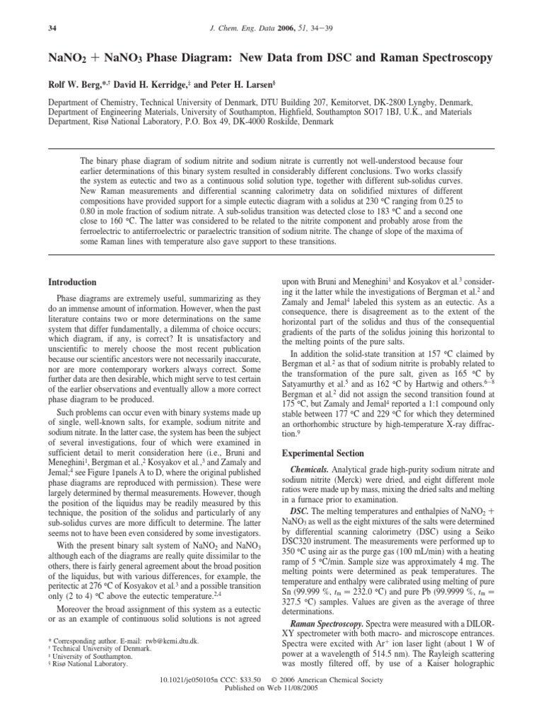 NaNO2-NaNO3 Phase Diagram | PDF | Differential Scanning Calorimetry ...