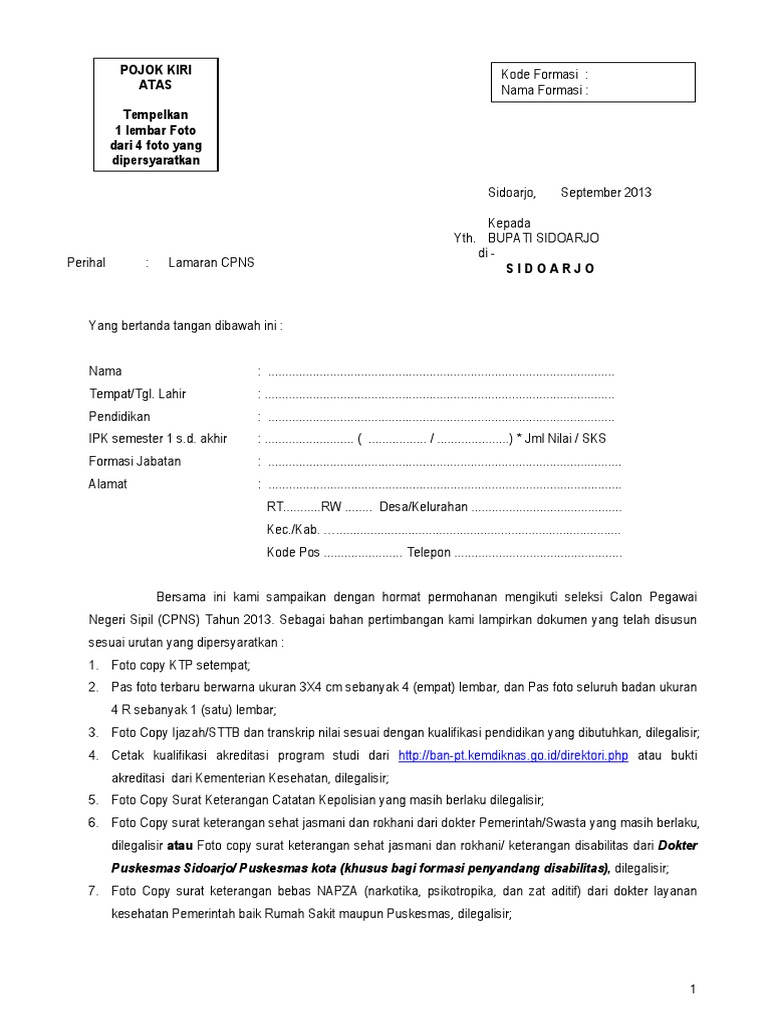 Contoh Surat Formulir | PDF | Olahraga & Rekreasi | Hukum