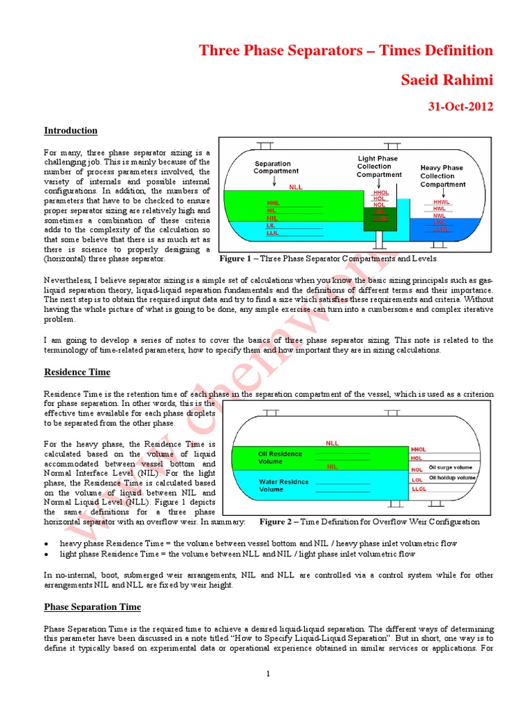 Three Phase Separators - Times Definition | Download Free PDF | Drop ...