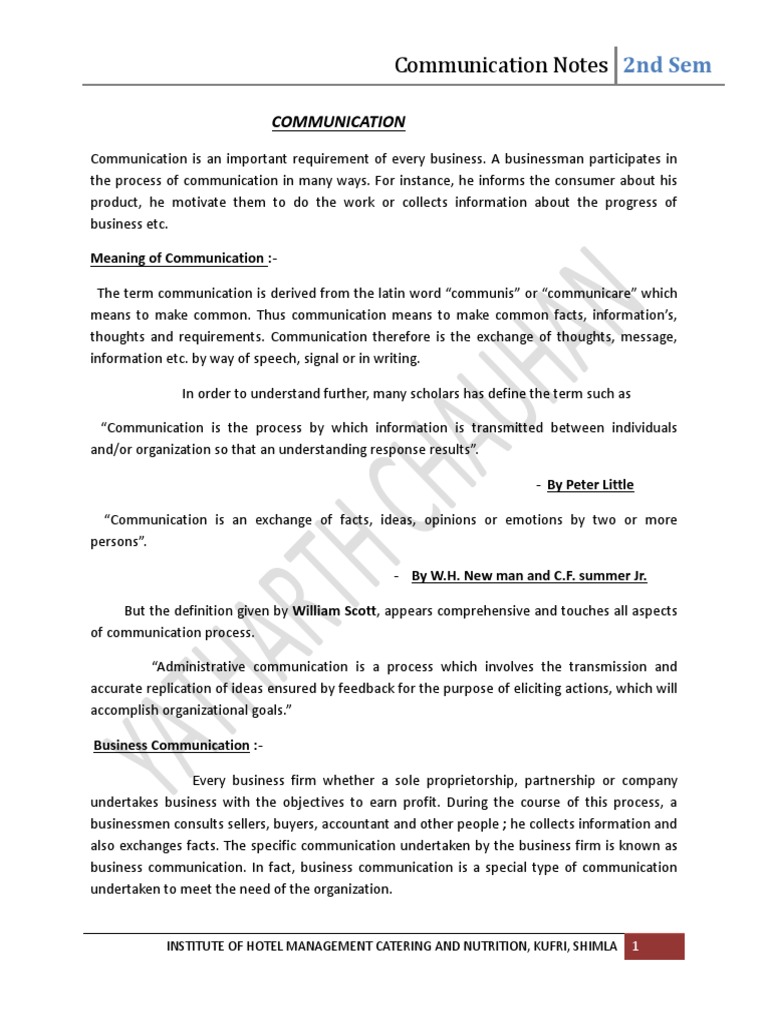 Communication Notes | PDF | Nonverbal Communication | Body Language