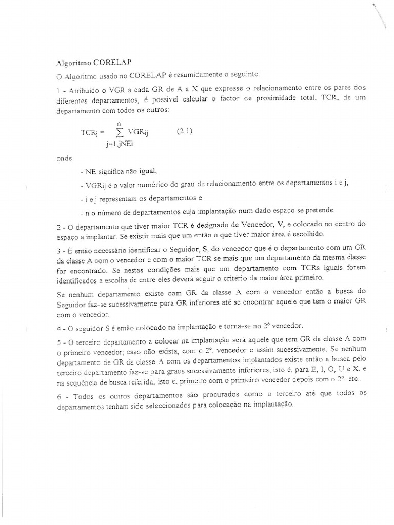 Algoritmo - Método Corelap | PDF