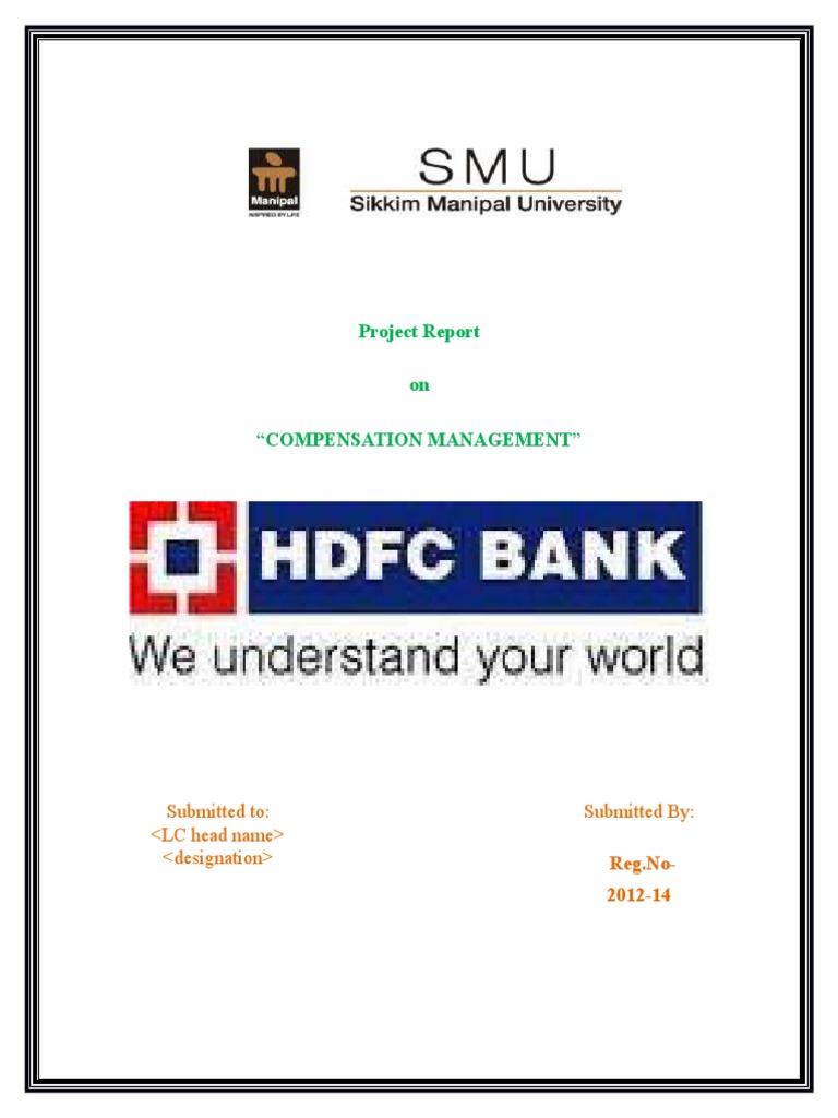 Study of Compensation Management in Hdfc Bank | Employee Benefits ...