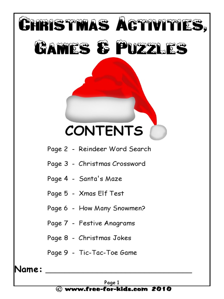 Christmas Activities and Games | PDF | Santa Claus's Reindeer | Christmas