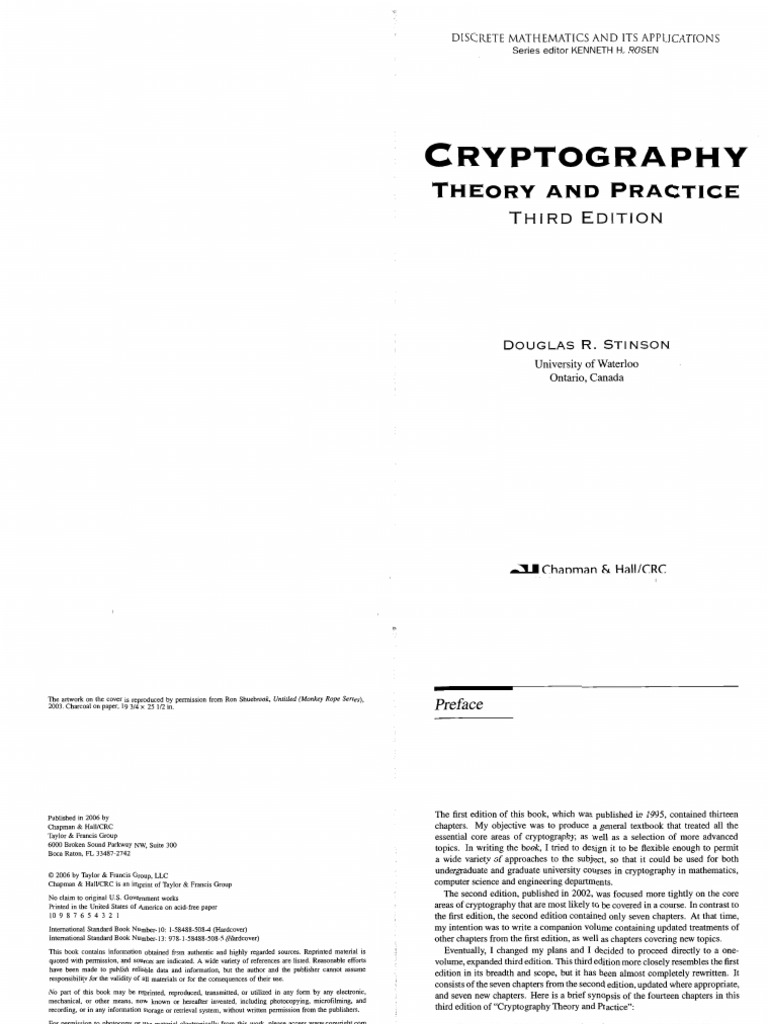 Cryptography Theory and Practice - Douglas Stinson (3rd Edition) | PDF ...