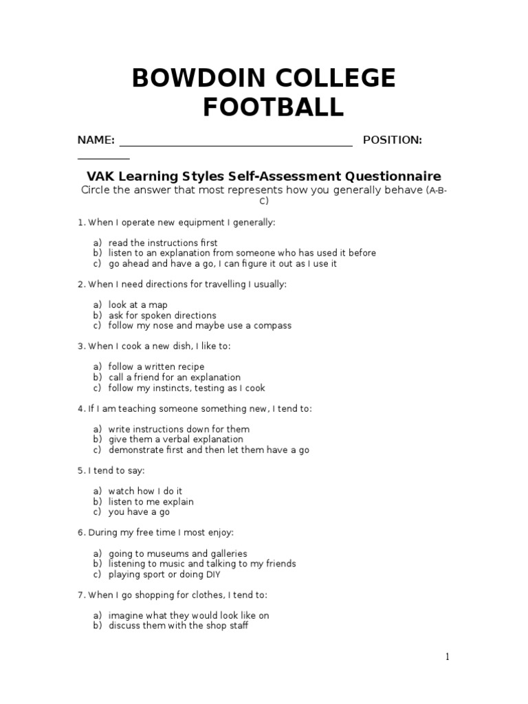 Vak Learning Style Test | Learning Styles | Cognitive Science