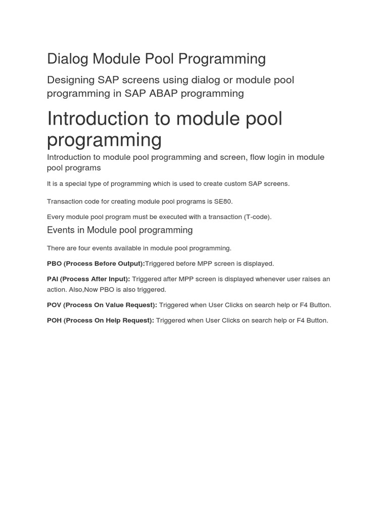 23-Dialog Module Pool Programming | PDF | Computer Engineering ...