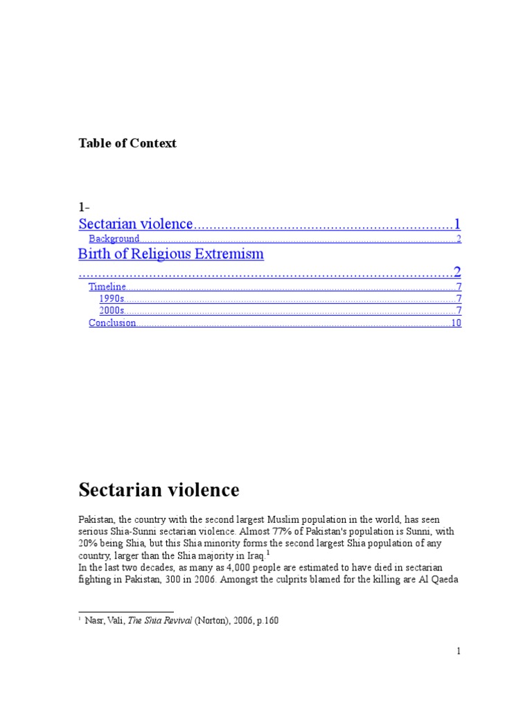 Sectarian Violence in Pakistan | PDF | Sectarianism | Pakistan