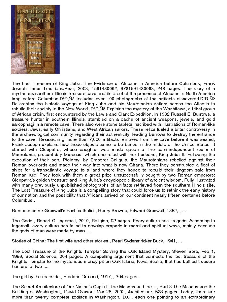 The Lost Treasure of King Juba | PDF | Travel