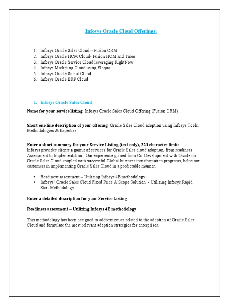 Infosys Cloud Services | Download Free PDF | Customer Relationship ...