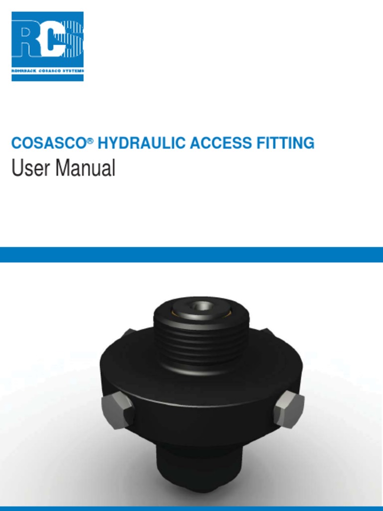 User Manual: Cosasco Hydraulic Access Fitting | PDF | Electrical ...