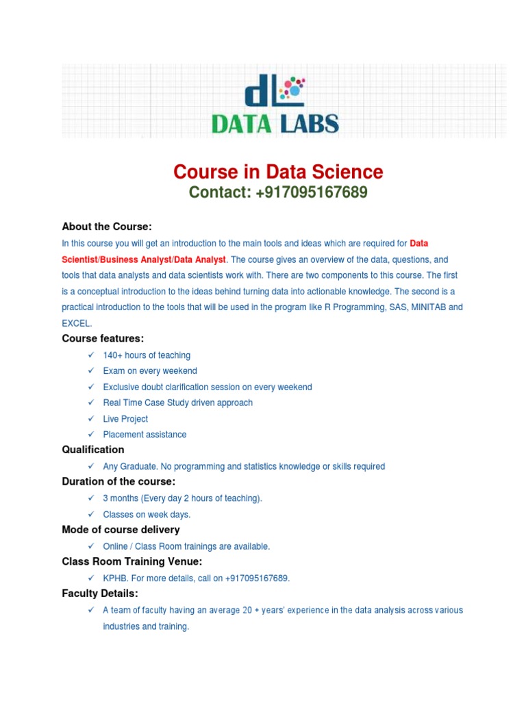 Data Science Course Overview and Details | PDF
