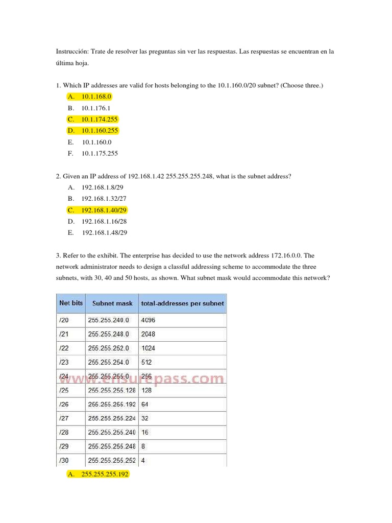 Preguntas - VLSM Sumarizacion IPv6 | PDF | Ip Address | I Pv6