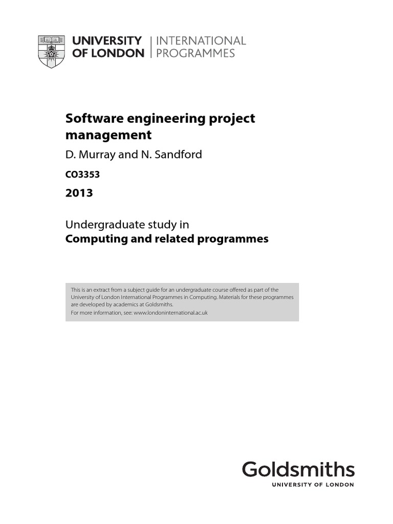 Software Engineering Project Management PDF | PDF