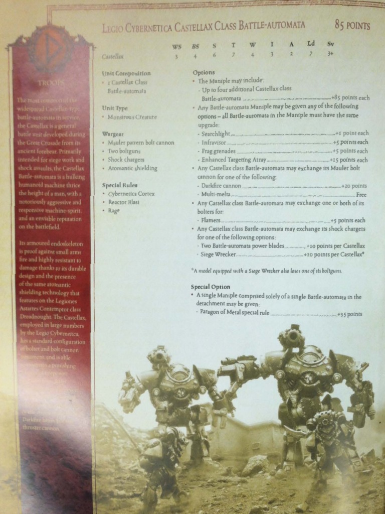 40k Legio Cybernetica Castellax Class Battle Automata Atomiton | PDF ...