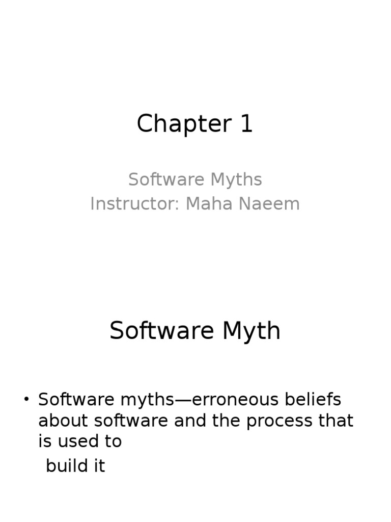 Chapter 1 Software Myths | PDF | Systems Engineering | Software