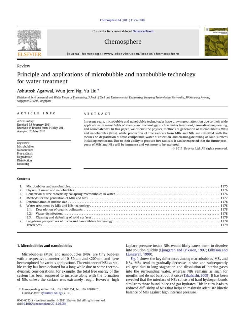 Principle and Application of Microbubble and Nanobubble Technology For ...