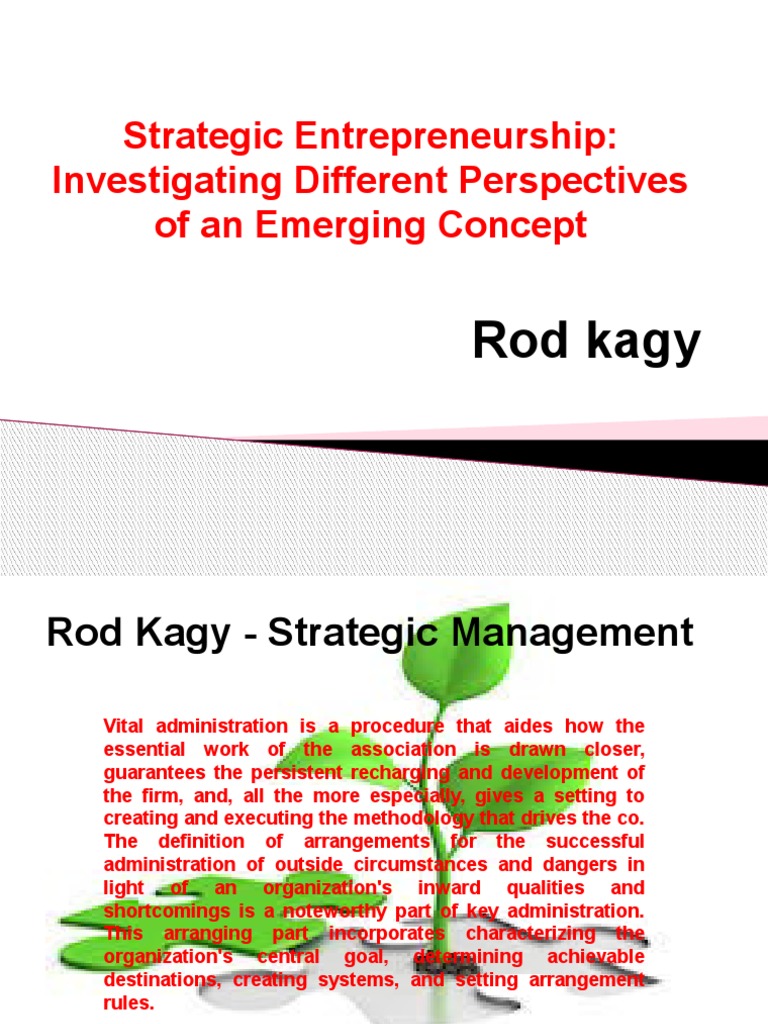 Rod Kagy - Good Strategic Entrepreneurship | PDF | Entrepreneurship ...