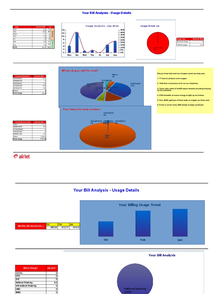 Utility Bill Usage Breakdown | PDF