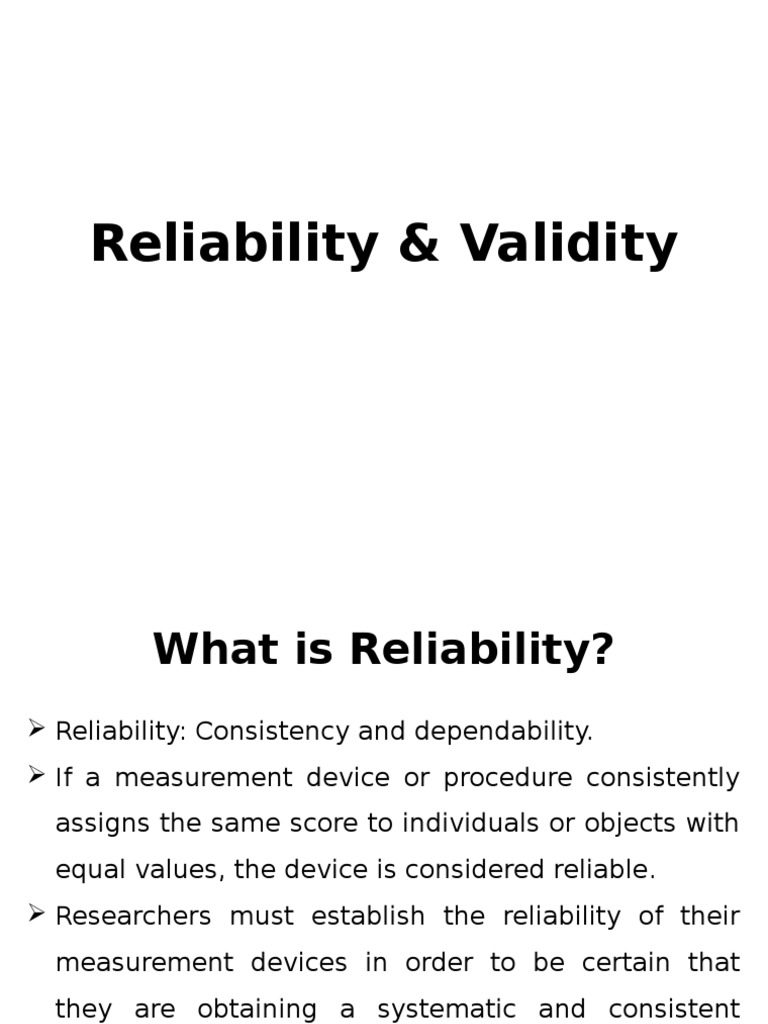 Reliability & Validity | PDF | Validity (Statistics) | Sat