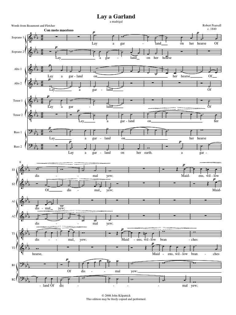 Lay A Garland | PDF | Vocal Music | Choral Music