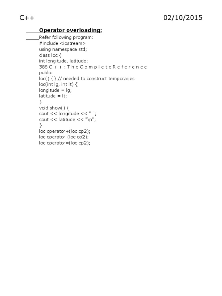 Operator Overloading | PDF | Thread (Computing) | Scheduling (Computing)