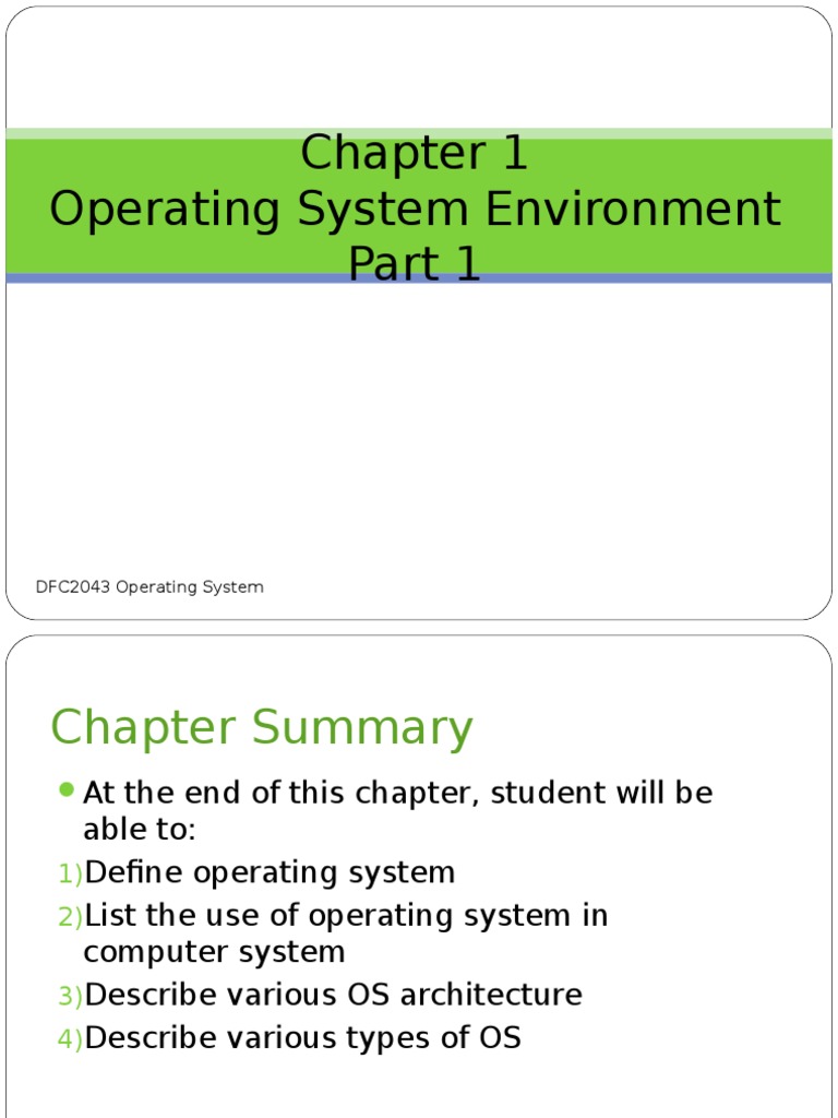 Chapter 1 Part 1 | PDF | Kernel (Operating System) | Operating System