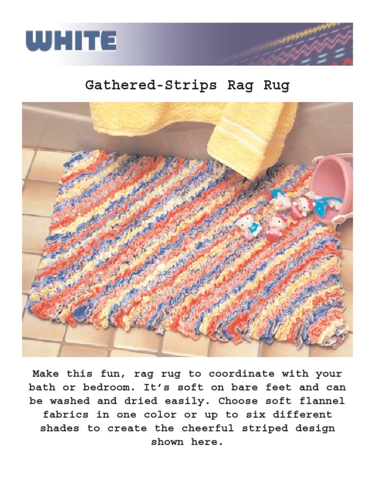 Gathered-Strips Rag Rug | PDF | Sewing | Sewing Machine
