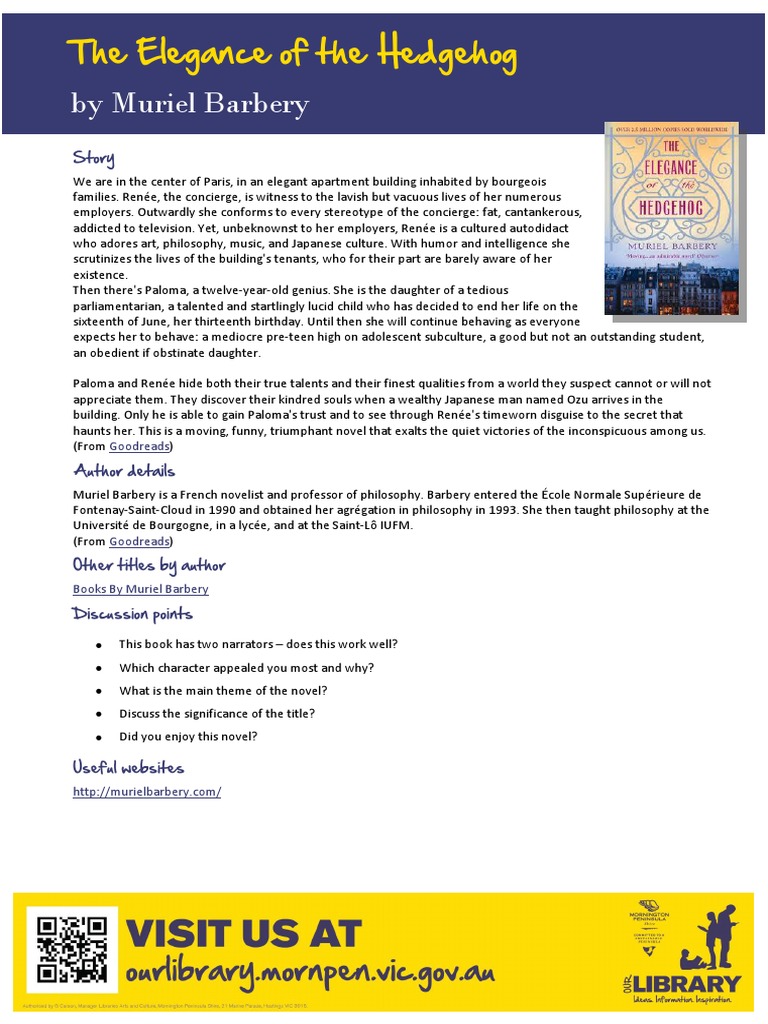 Elegance of The Hedgehog | PDF | Novels