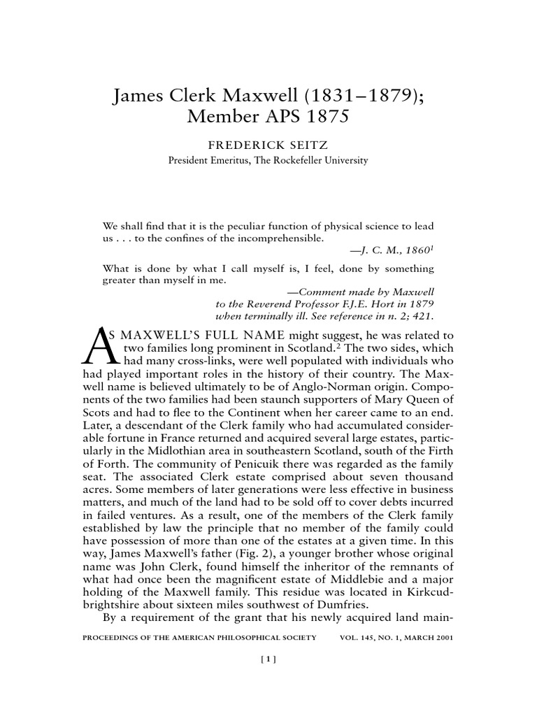 James Clerk Maxwell (1831-1879) Member APS 1875 | PDF | Luminiferous ...