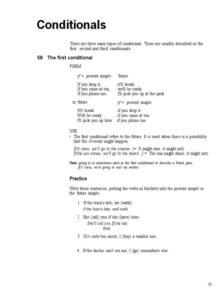 Conditionals: 58 The First Conditional | Download Free PDF | Linguistic Morphology | Syntax