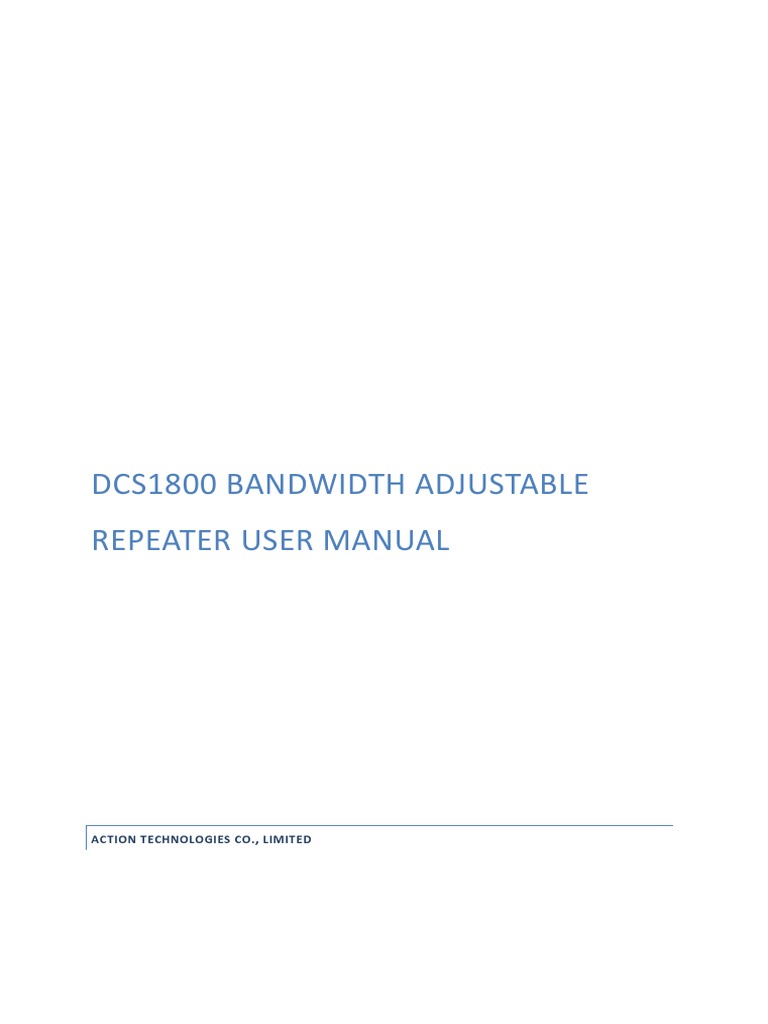 DCS1800 Bandwidth Adjustable Repeater User Manual (ATDS37F) | PDF ...